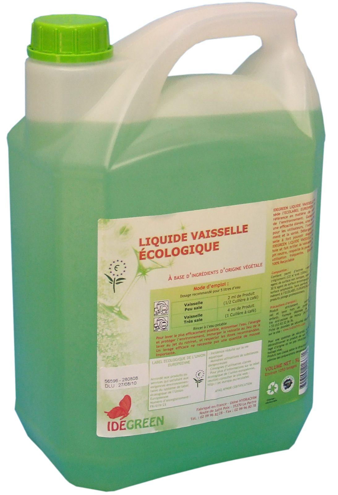Idegreen Liquide Vaisselle Ecolabel Le Bidon De 5Litres